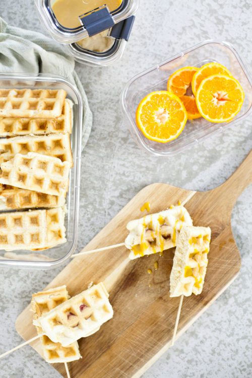 Waffle Dogs on a Stick with Orange Maple Glaze - Fresh Mommy Blog