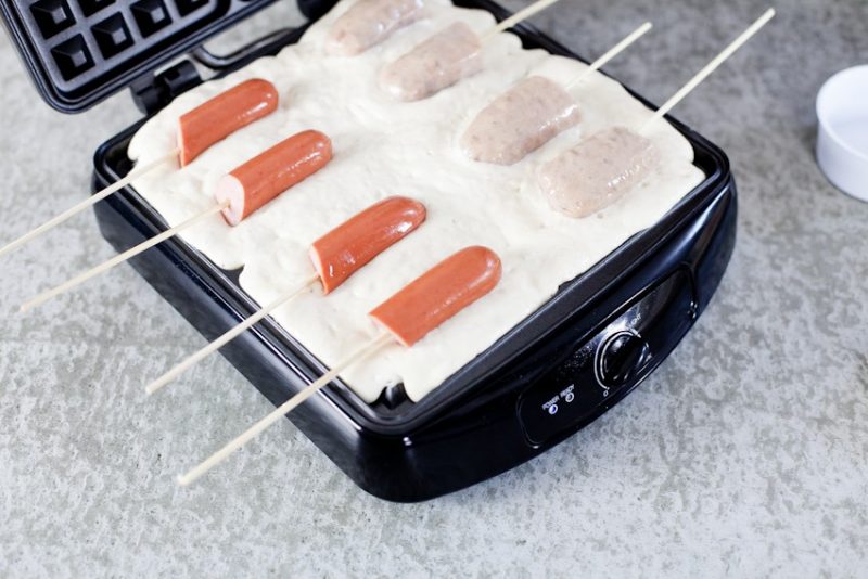 Waffle Dogs on a Stick with Orange Maple Glaze - Fresh Mommy Blog