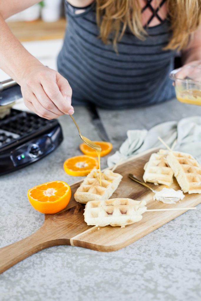 Waffle Dogs on a Stick with Orange Maple Glaze - Fresh Mommy Blog
