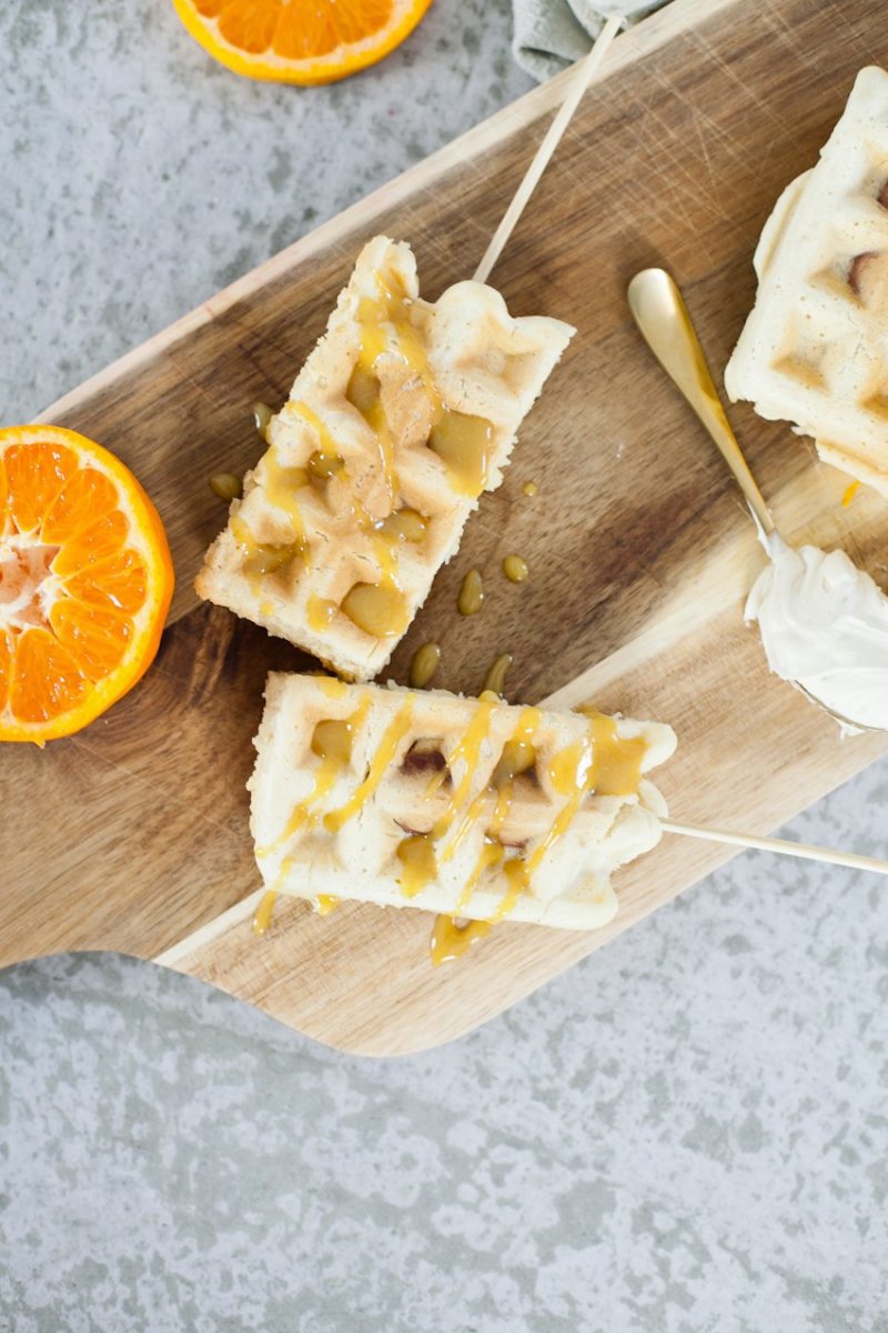 Waffle Dogs on a Stick with Orange Maple Glaze - Fresh Mommy Blog