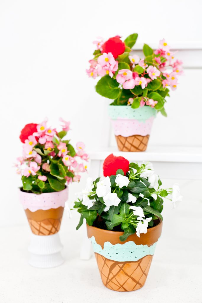 Waffle Cone Ice Cream Painted Flower Pots - Fresh Mommy Blog