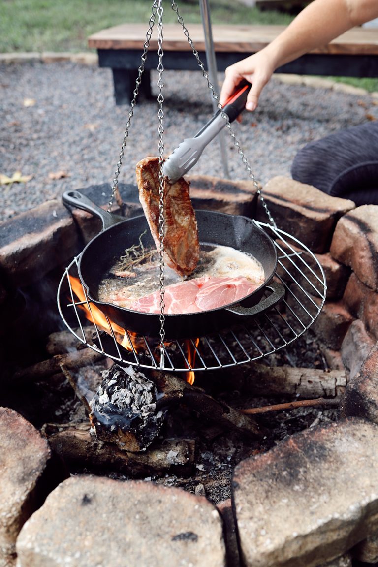 Cast Iron Pork Steak | Campfire Cooking | Fresh Mommy Blog