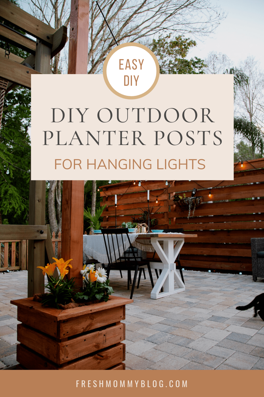 DIY Outdoor Planter Box For Hanging String Lighting Fresh Mommy Blog DIY Outdoor Planter Box For Hanging String Lighting Fresh Mommy Blog